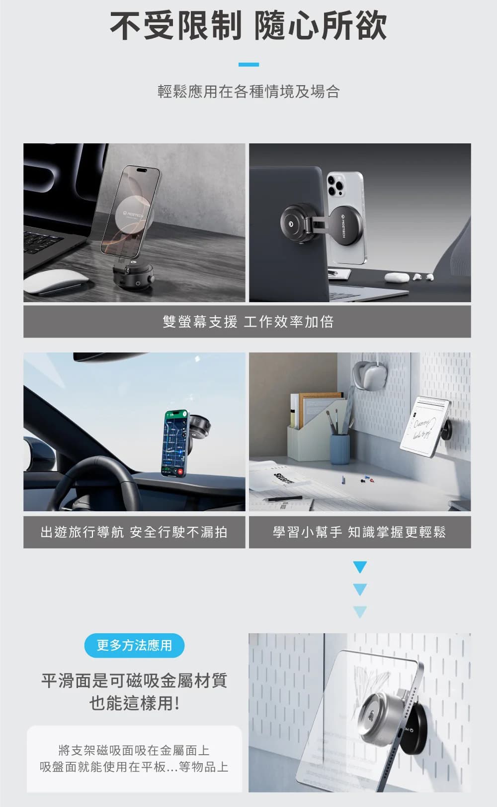 MOZTECH墨子科技 MST03 獨家專利真空吸盤手機支架(新版)